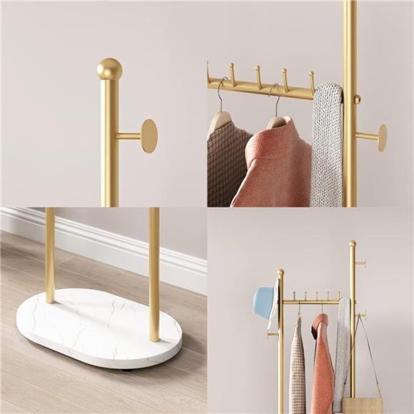 Storage & Organization | Gold Clothing Rack With Shelves Gold Coat Rack ...